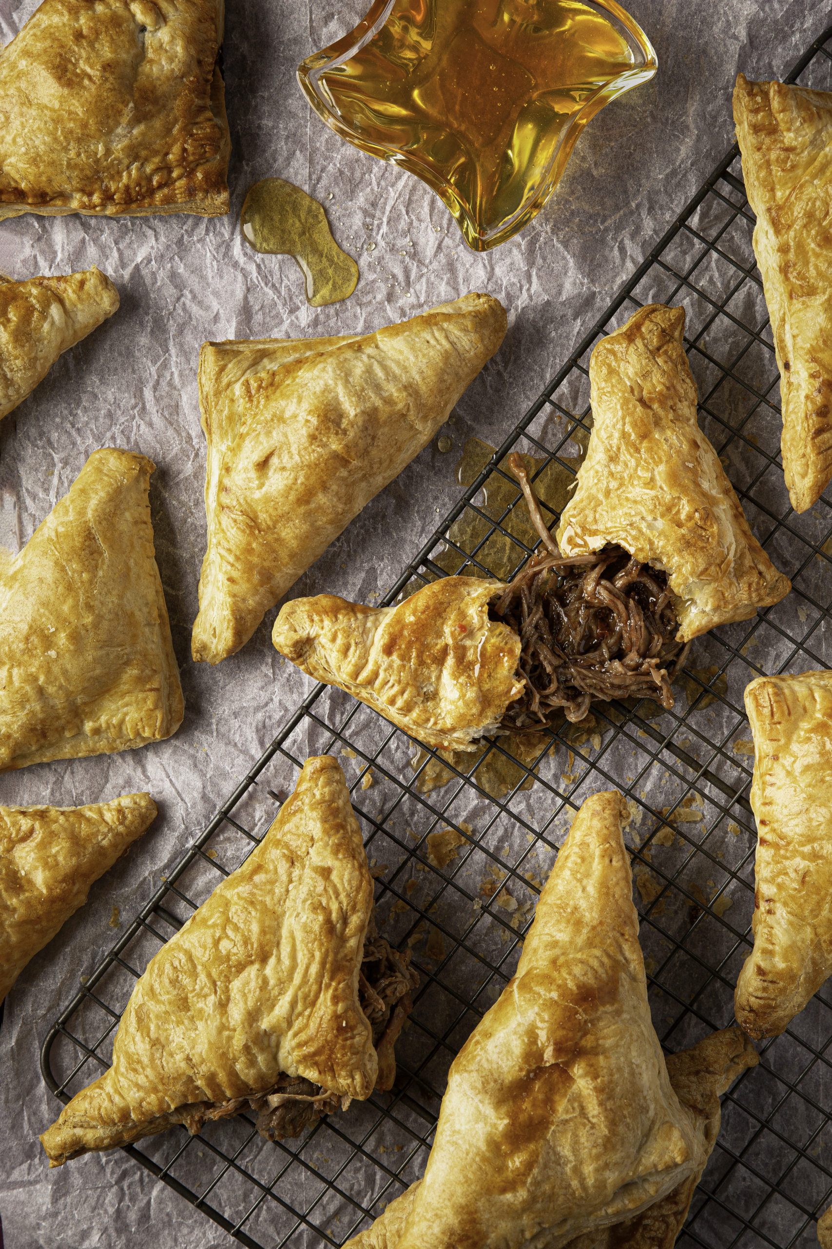 Harissa Honey Brisket Pockets - Ta'amim